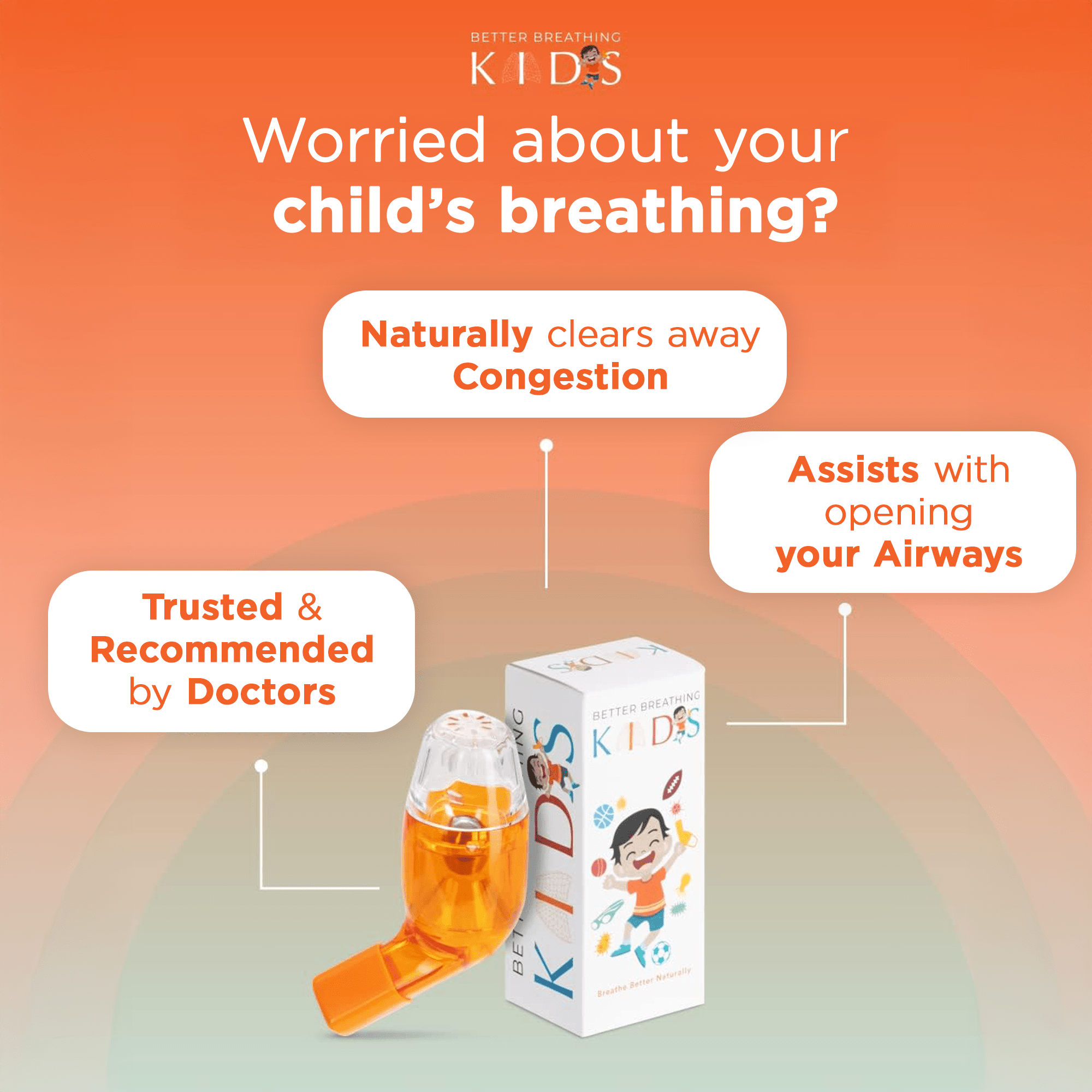 Better Breathing Kids AirPhysio Natural Lung Exerciser Trainer Device ...