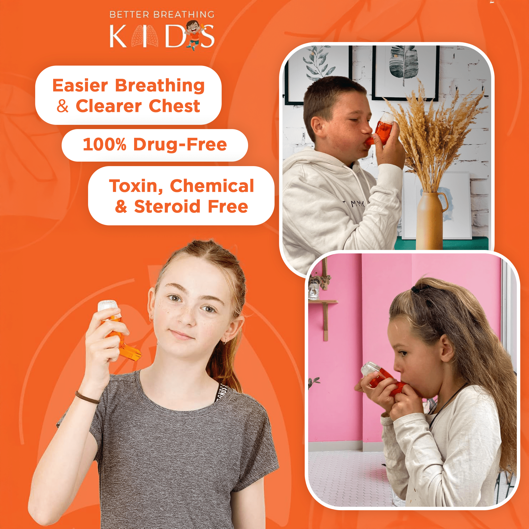 Better Breathing Kids AirPhysio Natural Lung Exerciser Trainer Device ...