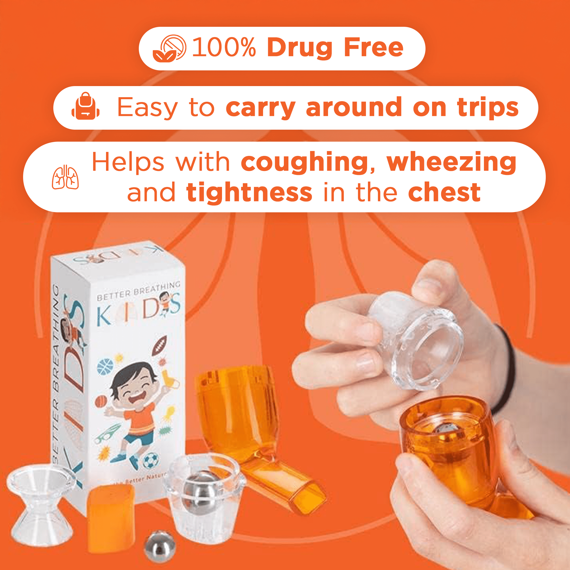 Better Breathing Kids AirPhysio Natural Lung Exerciser Trainer Device ...