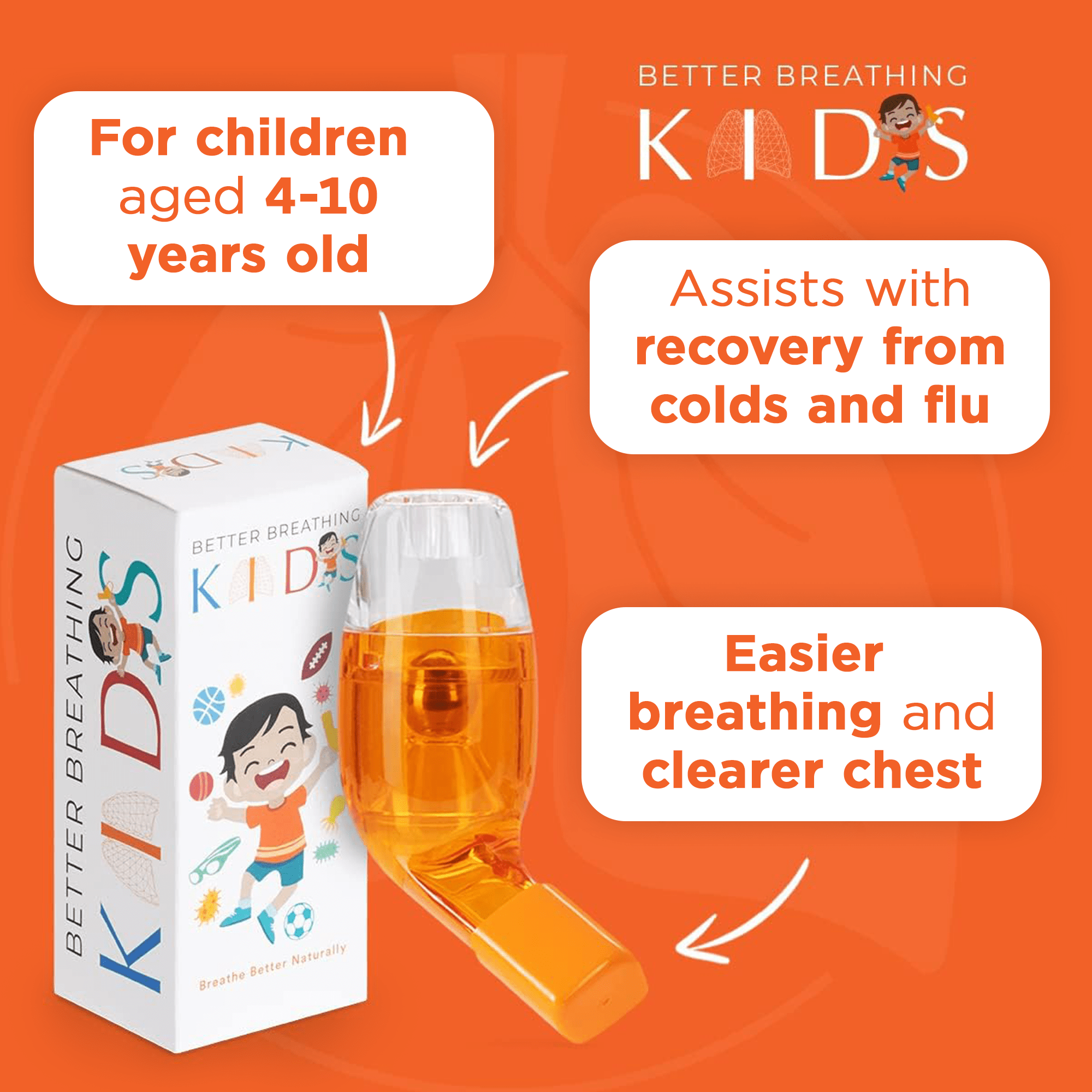 Better Breathing Kids AirPhysio Natural Lung Exerciser Trainer Device ...